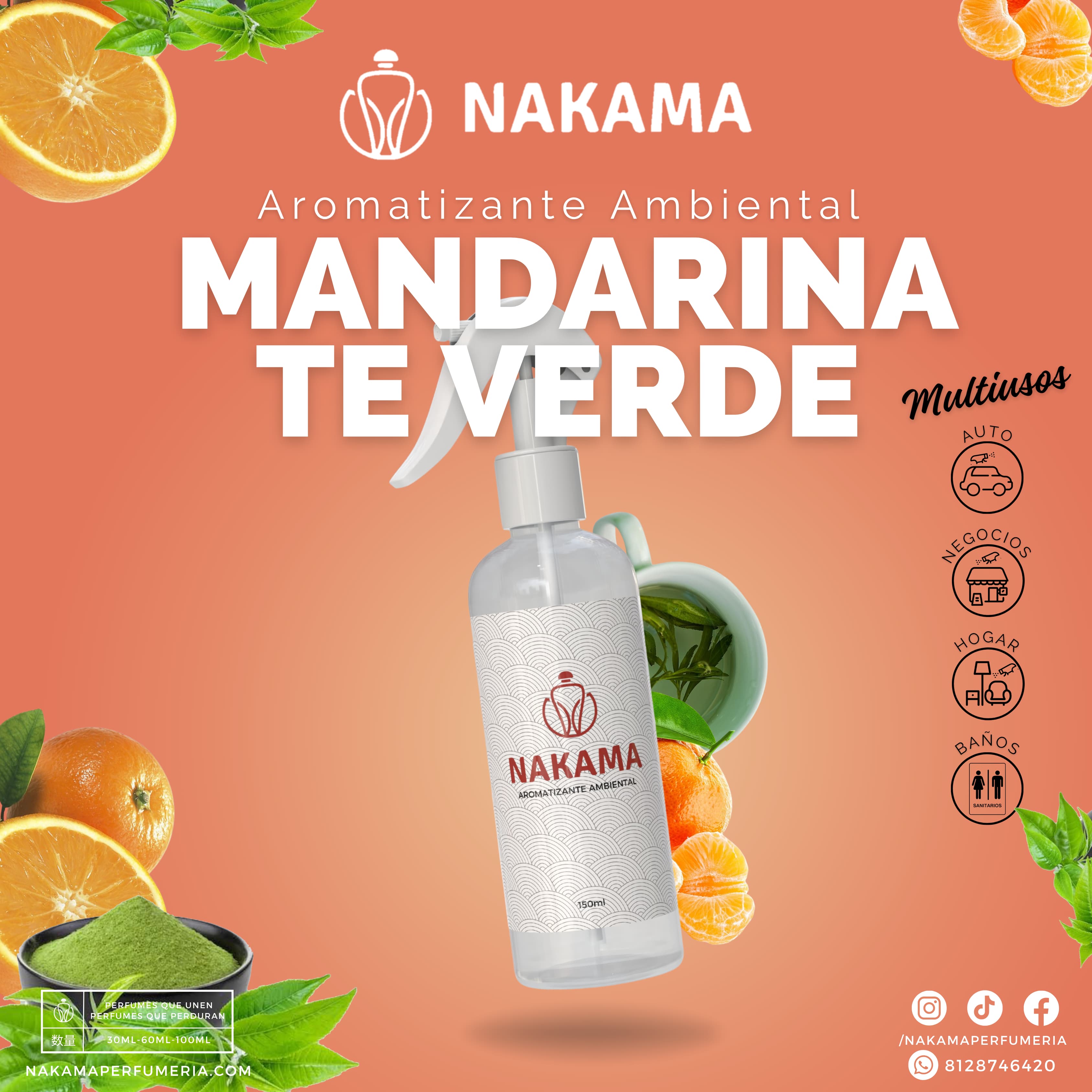 AA069 MANDARINA TE VERDE – Nakama Perfumería